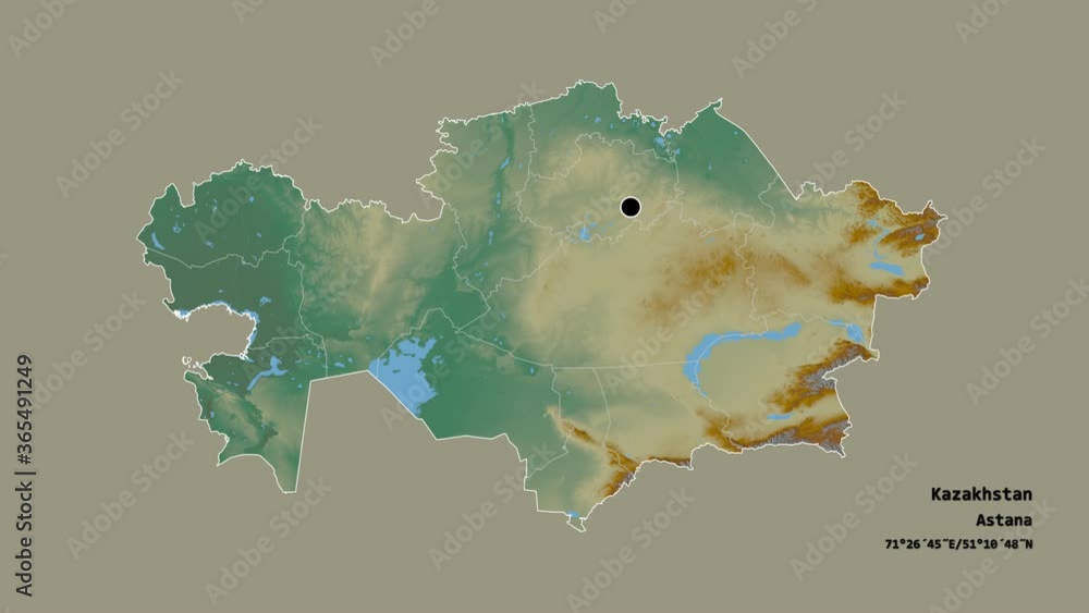 East Kazakhstan, region of Kazakhstan, with its capital, localized ...