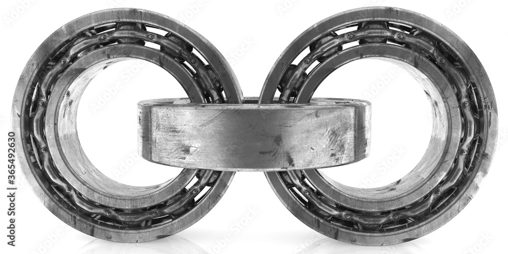 The three metal bearings are connected to each other Stock Illustration ...