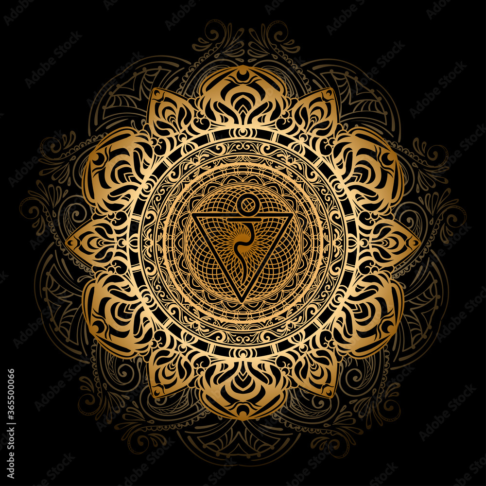 Solar Plexus Chakra – Manipura the Third chakra. Sacral sign. Symbol of ...