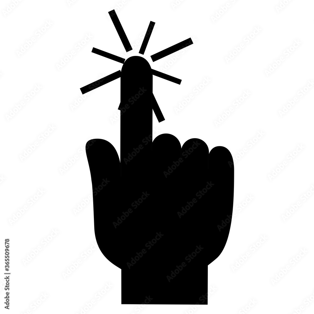 Finger click icon isolated on white background. Trendy flat finger ...