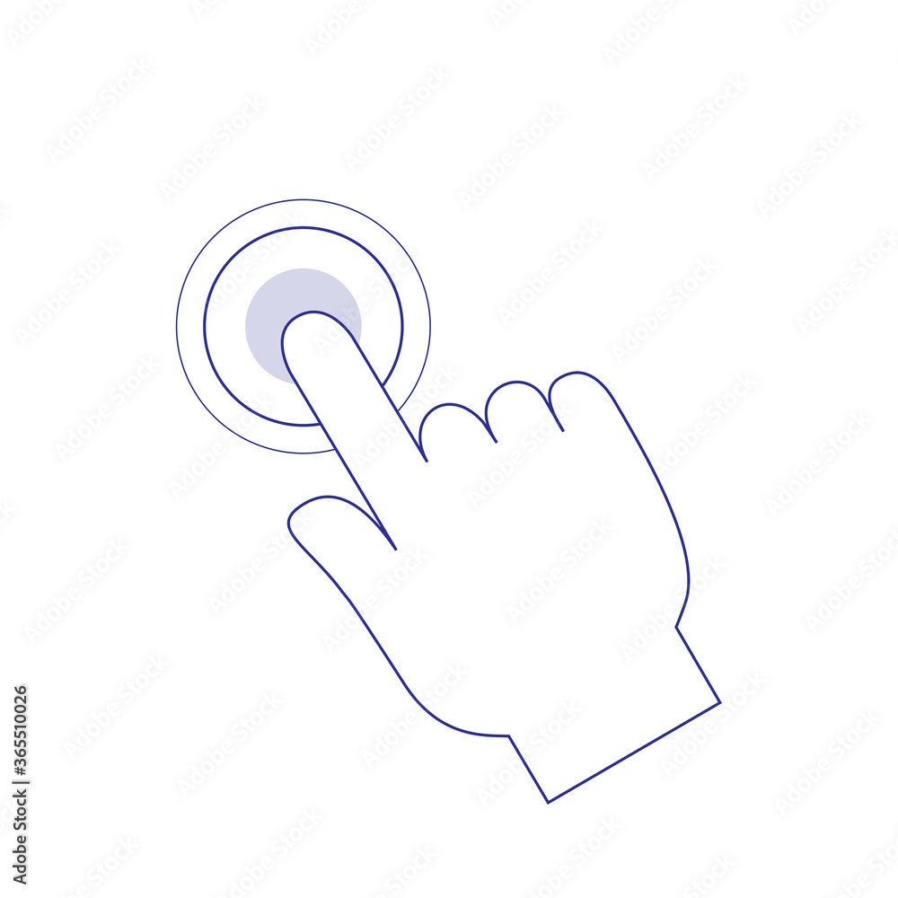 Finger click icon isolated on white background. Trendy flat finger ...