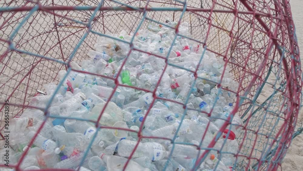 Waste container for plastic bottles. The collection point for plastic ...