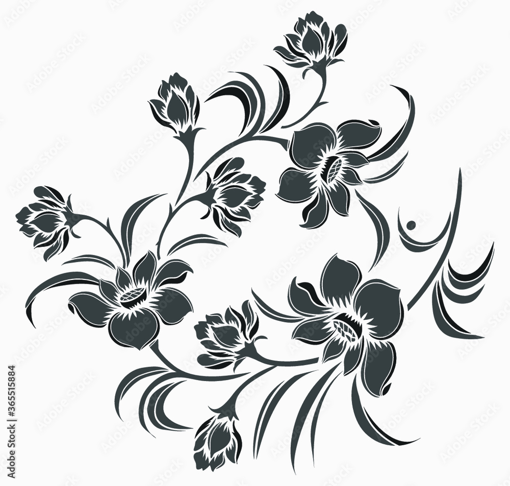 flower motif design element Stock Vector | Adobe Stock