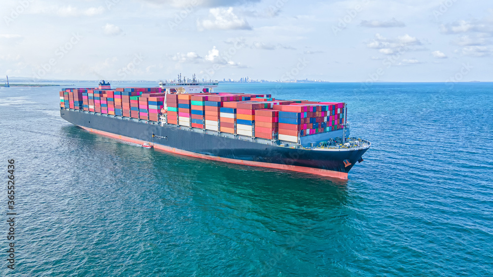 Container , container ship in export and import business and logistics ...