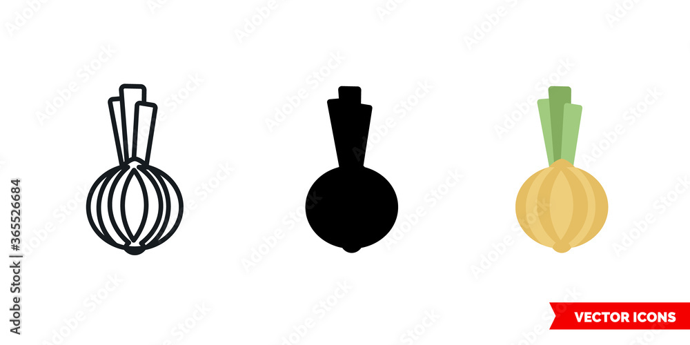 Onion icon of 3 types. Isolated vector sign symbol. Stock Vector ...
