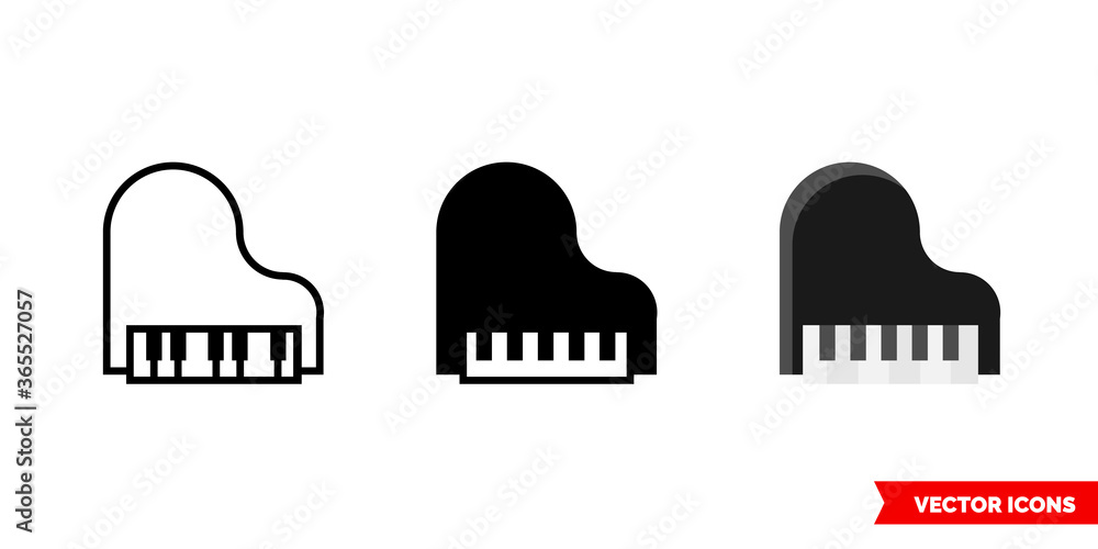Piano icon of 3 types. Isolated vector sign symbol. Stock Vector ...