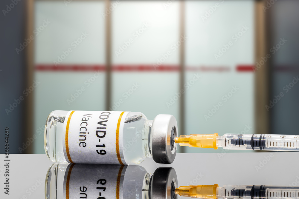 Vaccine and syringe for injection. For the prevention, immunization and ...