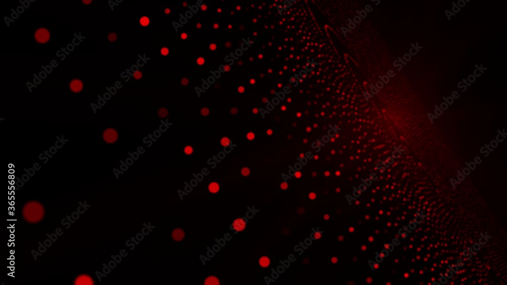 Red dots of various sizes and shades grow and shrink in size against a ...