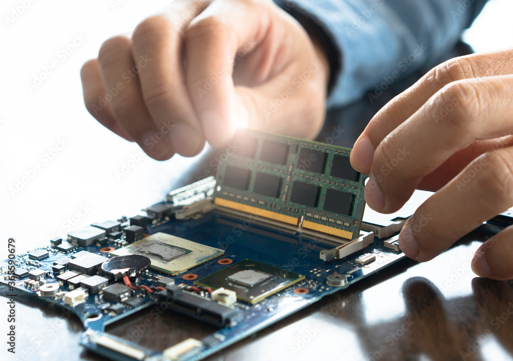 .Abstract of electronic engineer of computer technology. Maintenance computer cpu hardware ...