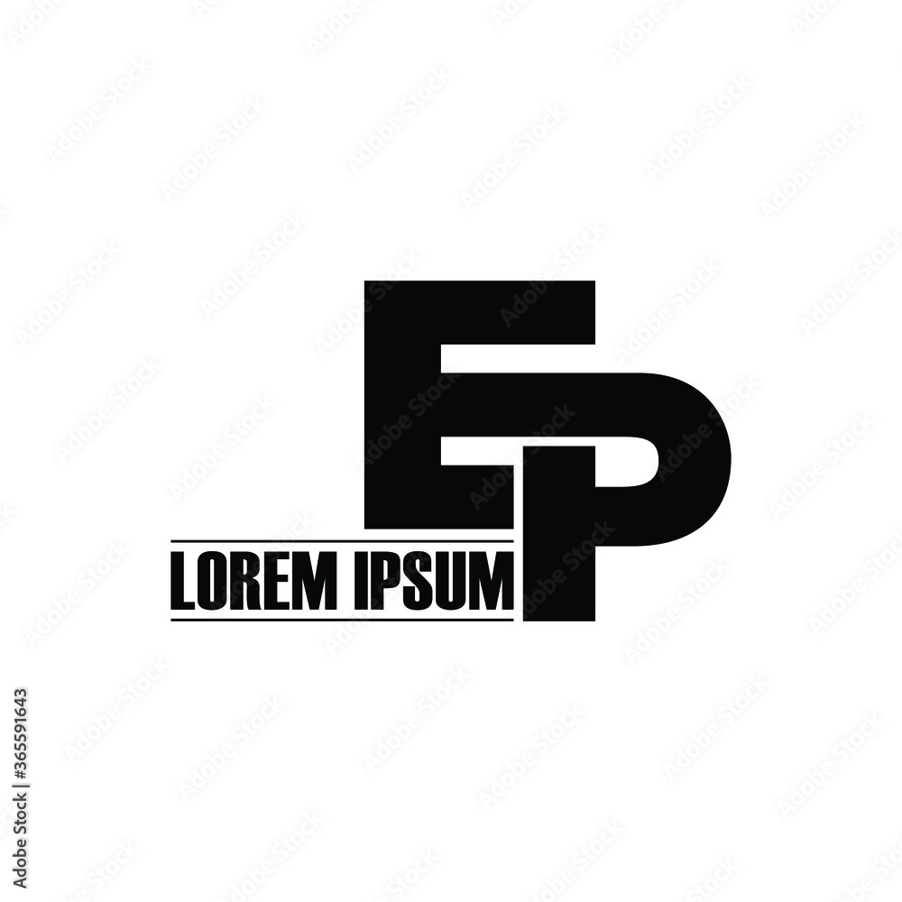 Letter EP simple monogram logo design vector Stock Vector | Adobe Stock