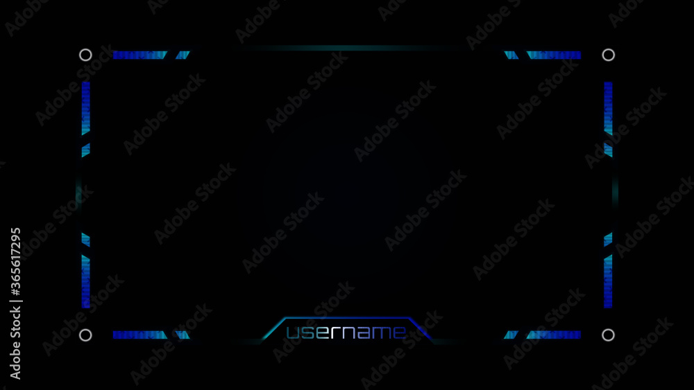 Abstract blue gaming streamer facecame frame background template Stock ...