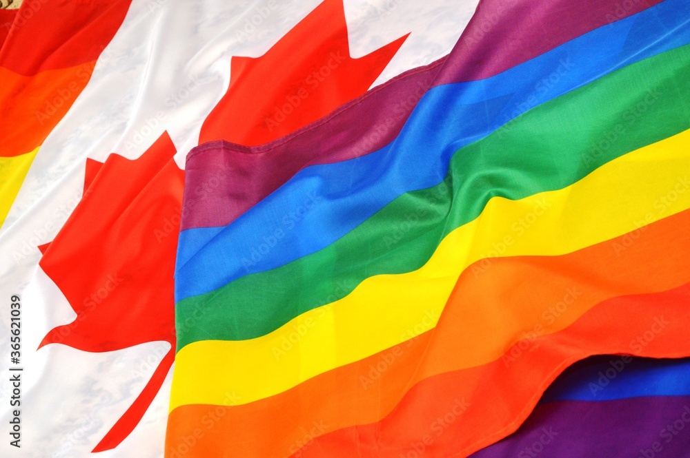 LGBT Canada flag. Rainbow flag. Symbol of pride and tolerance Stock ...