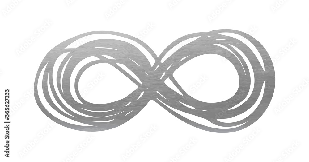 Silver Infinity Sign - The Circle Of Life - Hand Drawn Symbol Stock ...