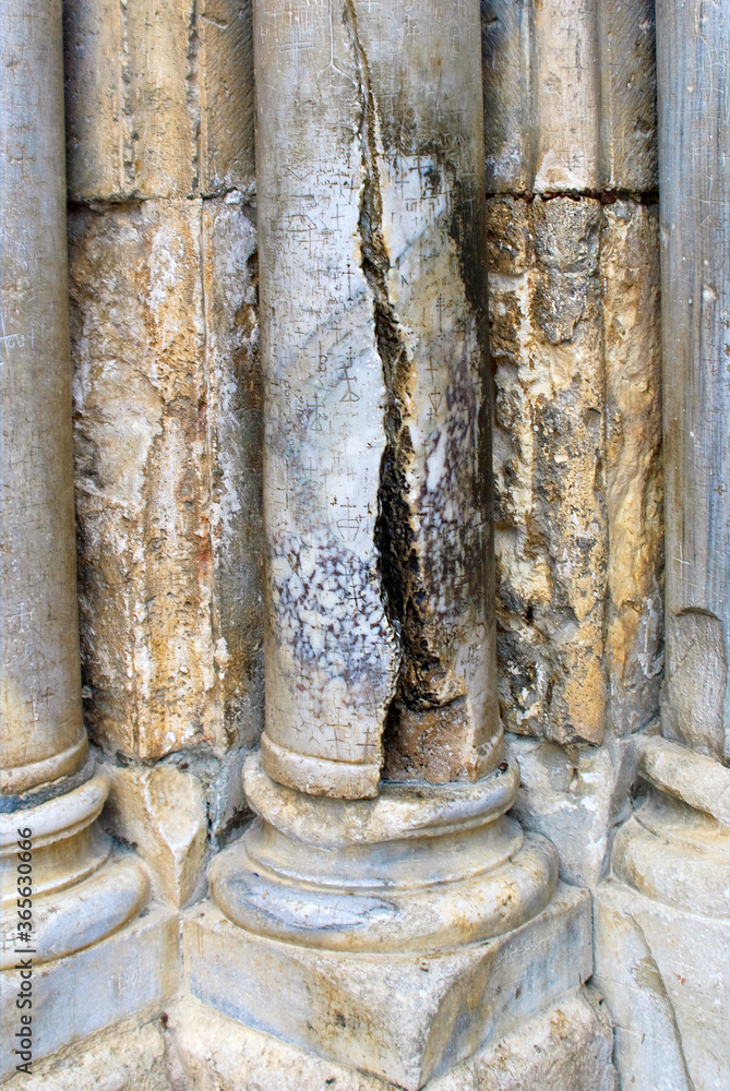 Israel. Jerusalem. The column of Holy Fire (dissected column) of the ...