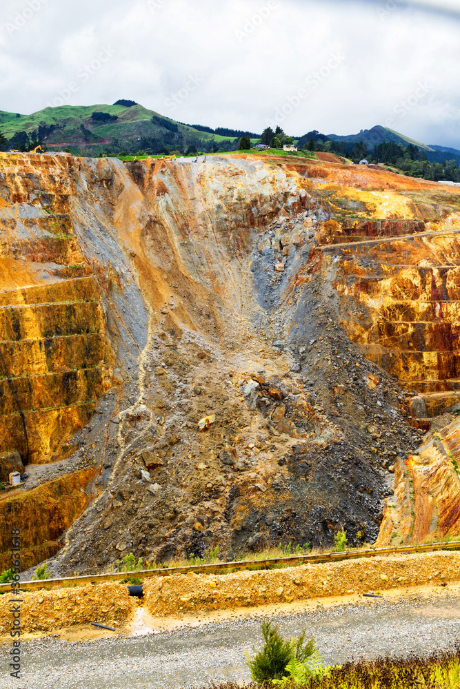 Martha mine, opencast gold mine, Waihi, New Zealand. The are an ...