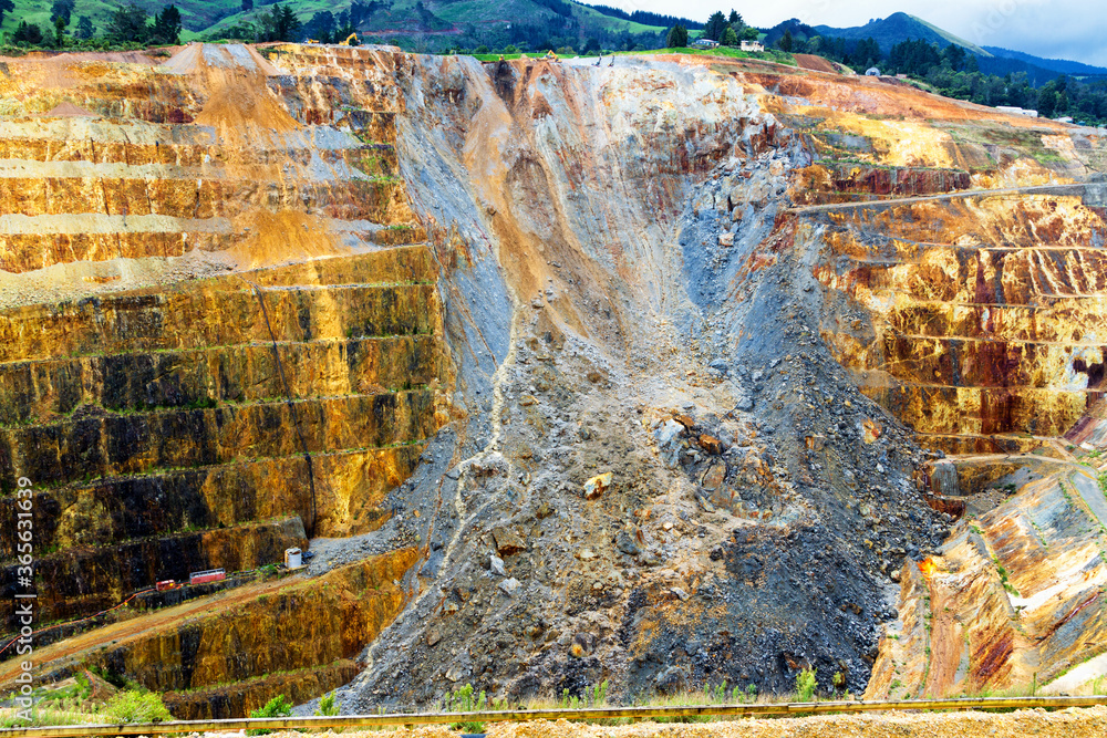 Martha mine, opencast gold mine, Waihi, New Zealand. The are an ...