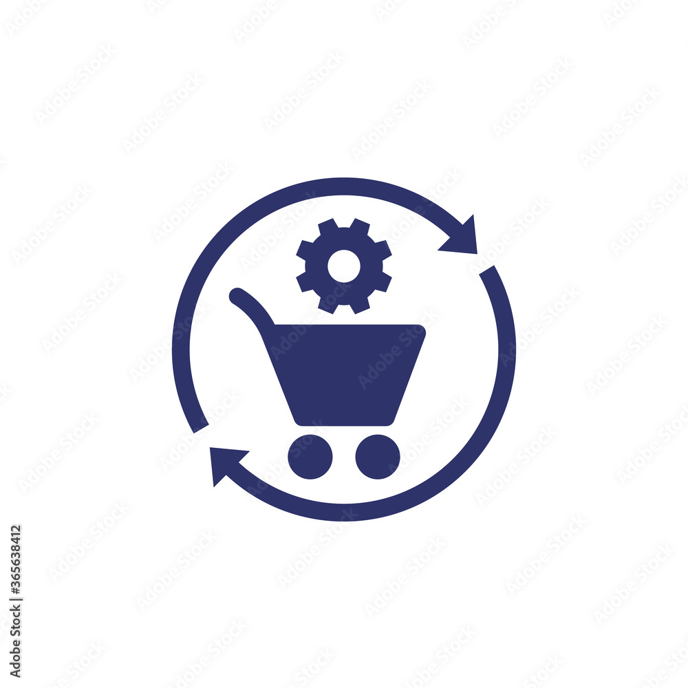 order processing, procurement icon on white Stock Vector | Adobe Stock
