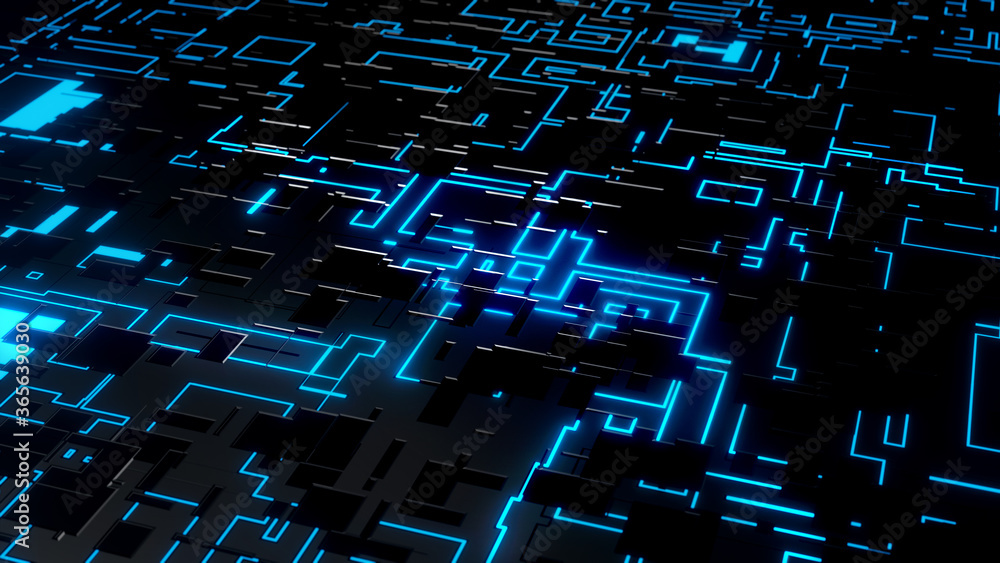 Abstract Design of the Electronic Board with Random Glowing Elements ...