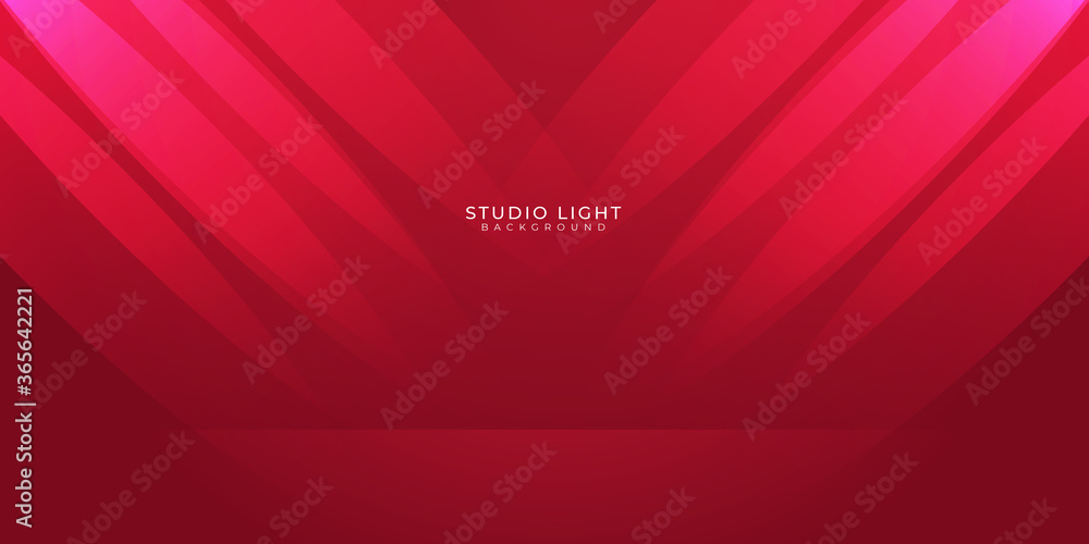 Empty red studio room, used as background for display your products ...