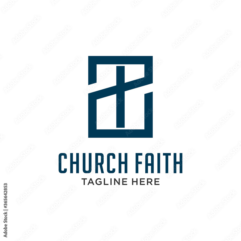 simple Church logo. Christian or catholic symbols. Cross symbol of the ...