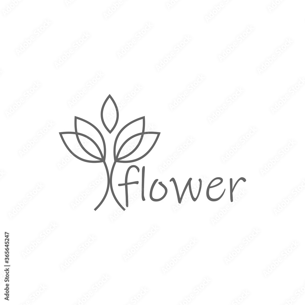 simple Abstract tree leaf flower logo icon vector design. Universal ...