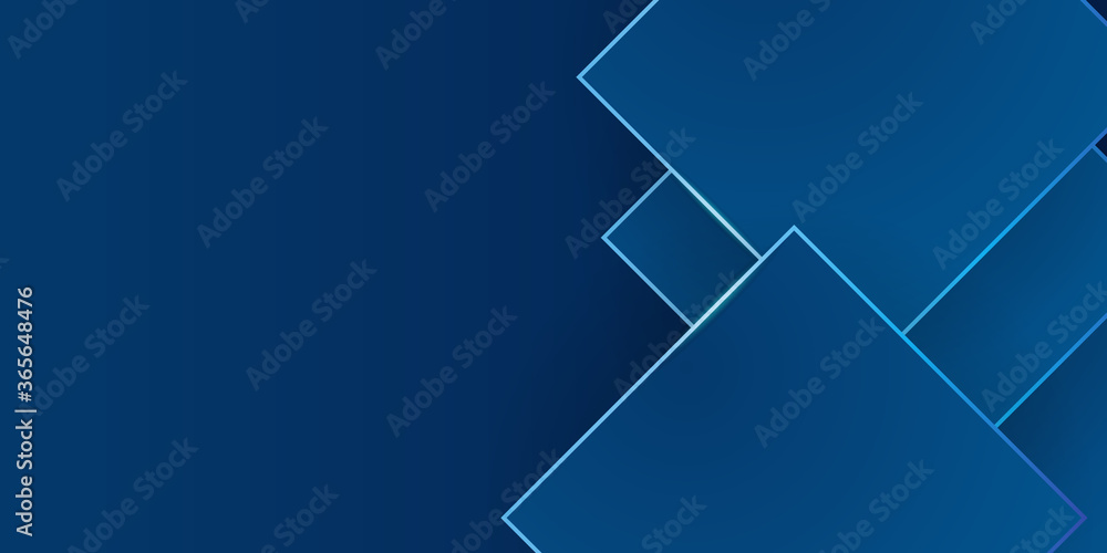 Abstract rectangle shape graphic elements on blue presentation ...
