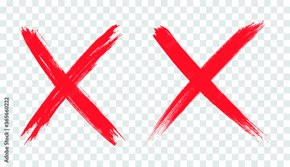 Grunge red x sign. Stock Vector | Adobe Stock