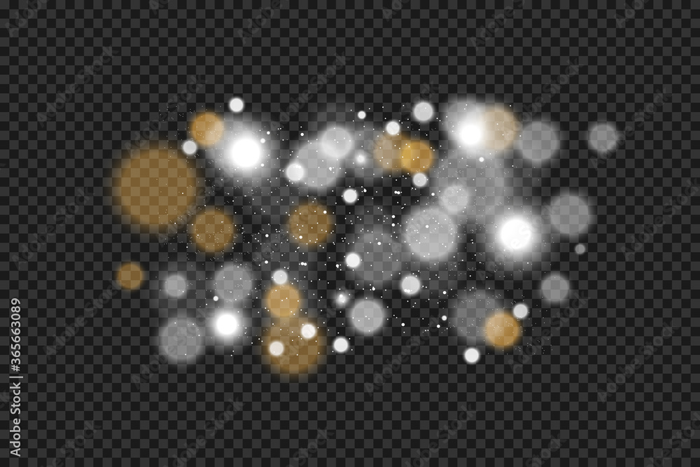 Abstract light effect. Yellow bokeh isolated on transparent background ...