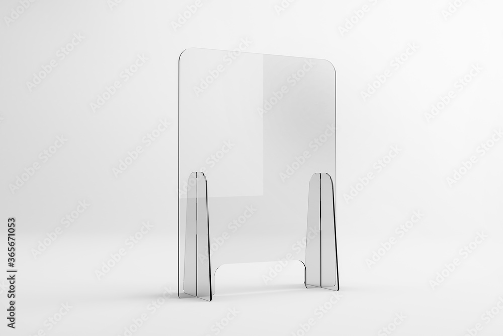 Sneeze guards, social distancing barriers and shields. Transparent ...