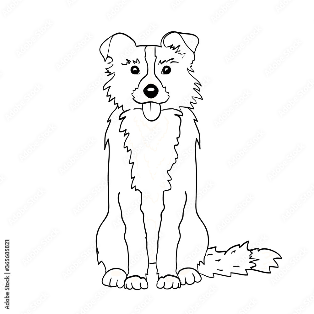 Vector dog Black and white drawing for coloring Stock Vector | Adobe Stock