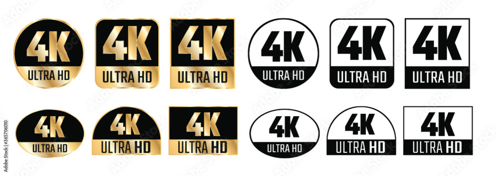 4k Ultra Hd icon. Vector 4K UHD TV symbol of High Definition monitor ...