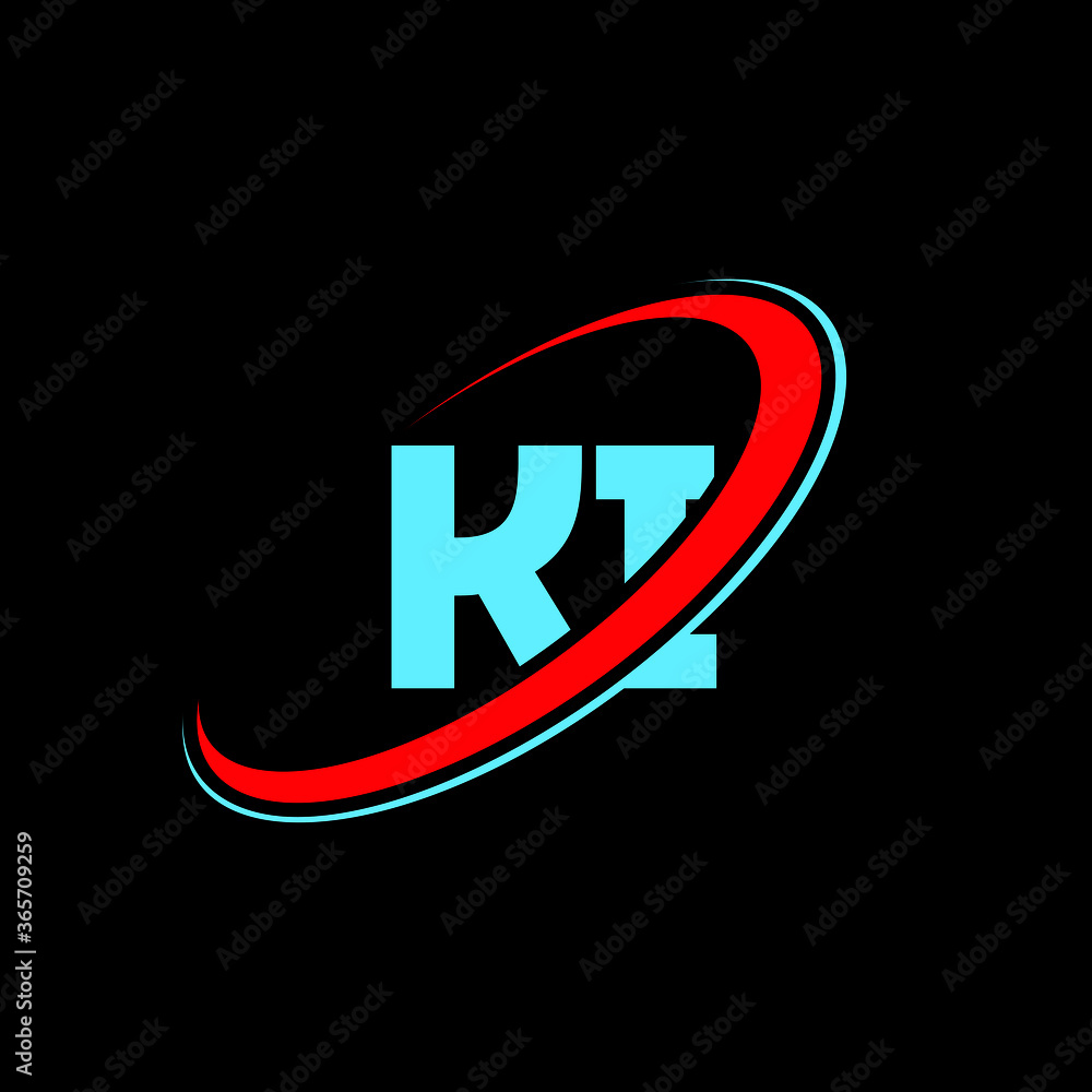 KI K I letter logo design. Initial letter KI linked circle uppercase ...
