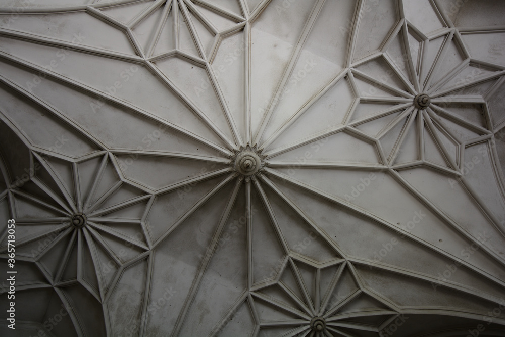 Rib vault ceiling, design detail, closeup Stock Photo | Adobe Stock