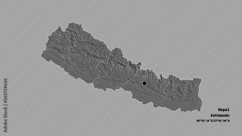 Mid-Western, development region of Nepal, with its capital, localized ...
