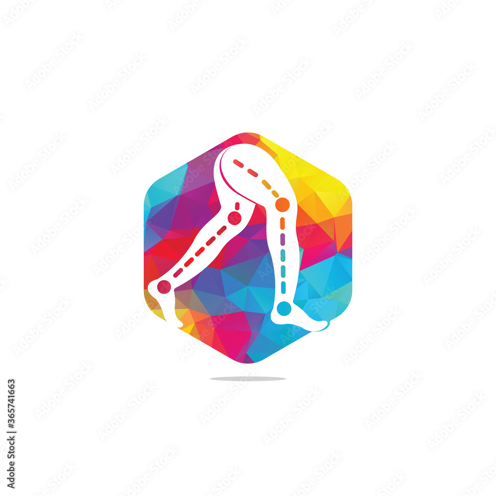 Prosthetic Leg Logo Template Design. Orthopedic and Physiotherapy ...