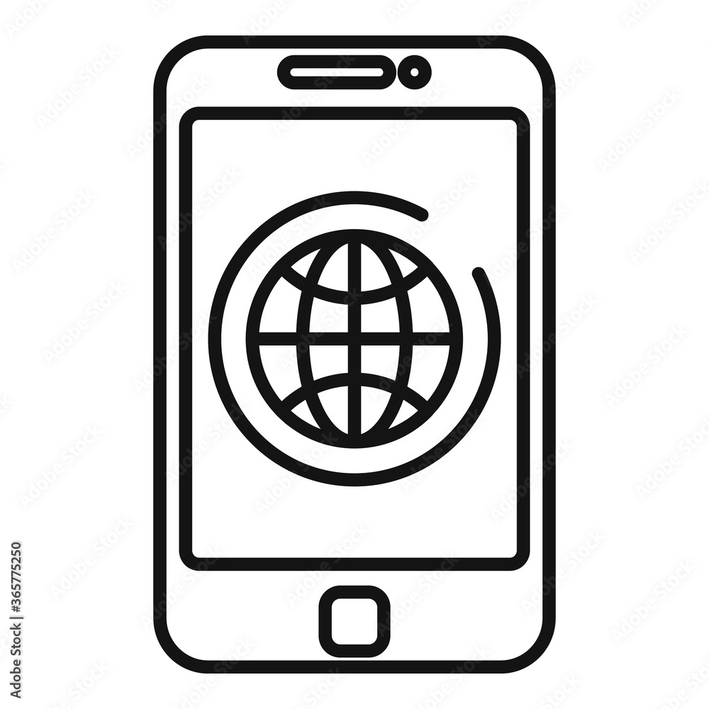 Global smartphone remarketing icon. Outline global smartphone ... Global smartphone remarketing icon. Outline global smartphone ...