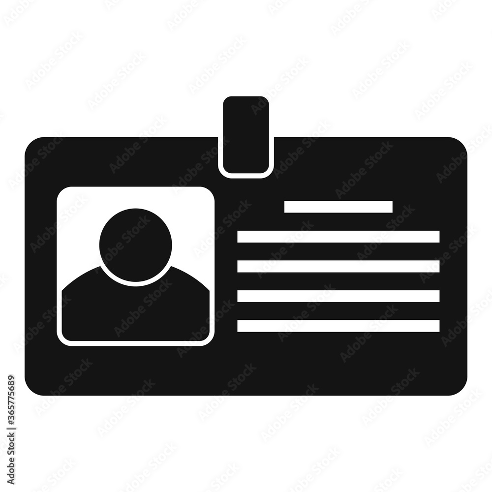 Tax inspector id card icon. Simple illustration of tax inspector id ...