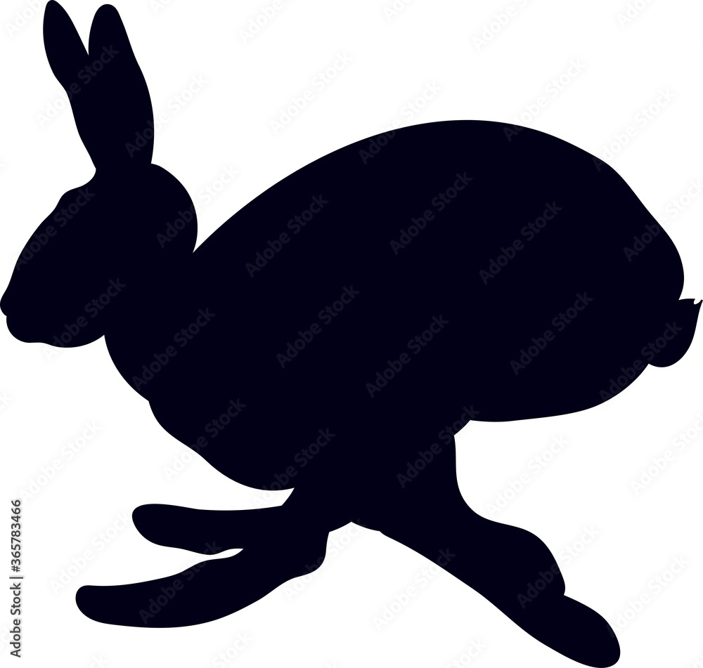 Hare Running Silhouette