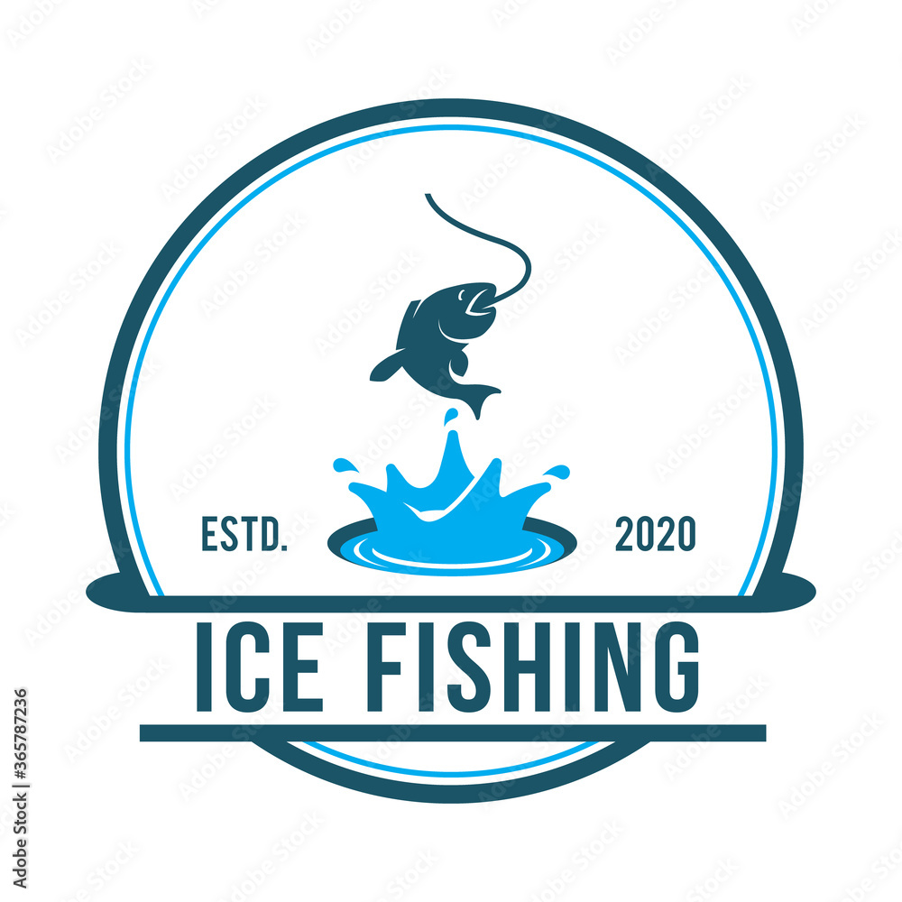 ice fishing, fishing company logo, vector art Stock Vector | Adobe Stock