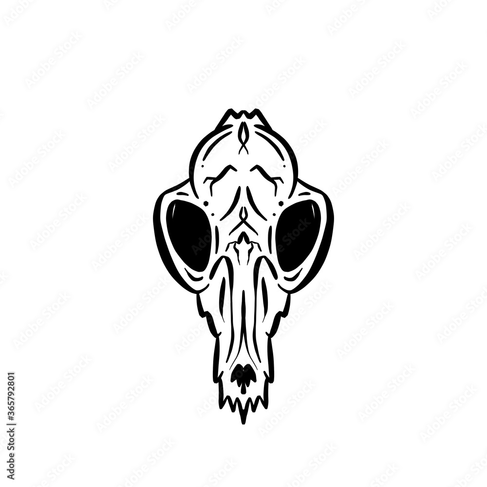 Cartoon Illustration Logo of an Animal Skull Like a Ram or Deer Stock ...