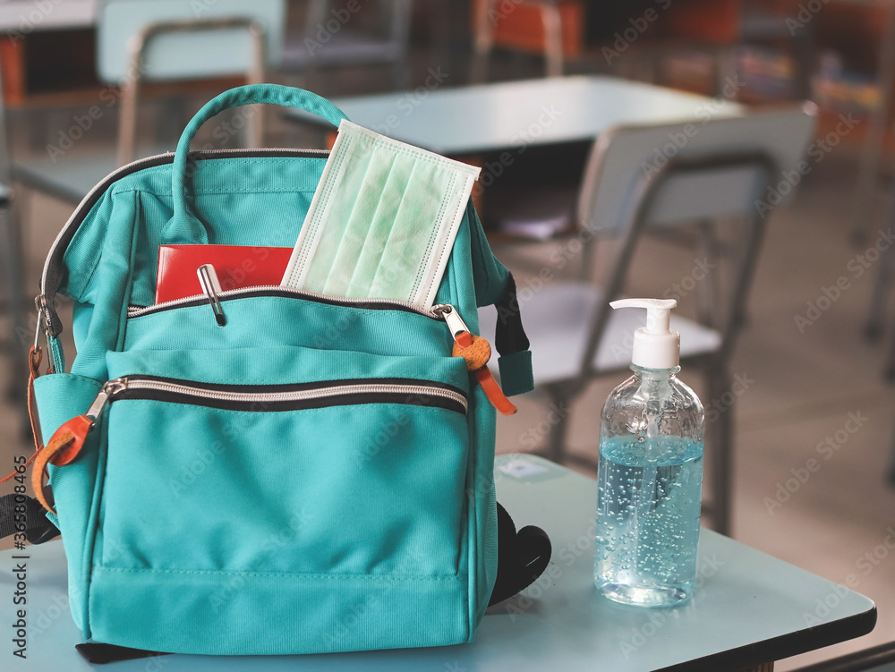 COVID-19 prevention , back to school and new normal concept.Front view ...