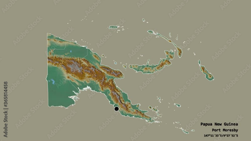 Morobe, province of Papua New Guinea, with its capital, localized ...