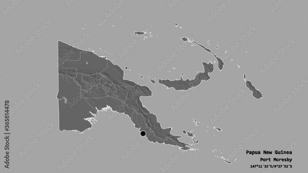 Morobe, province of Papua New Guinea, with its capital, localized ...