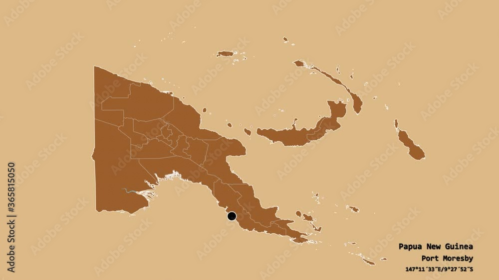 Manus, province of Papua New Guinea, with its capital, localized ...