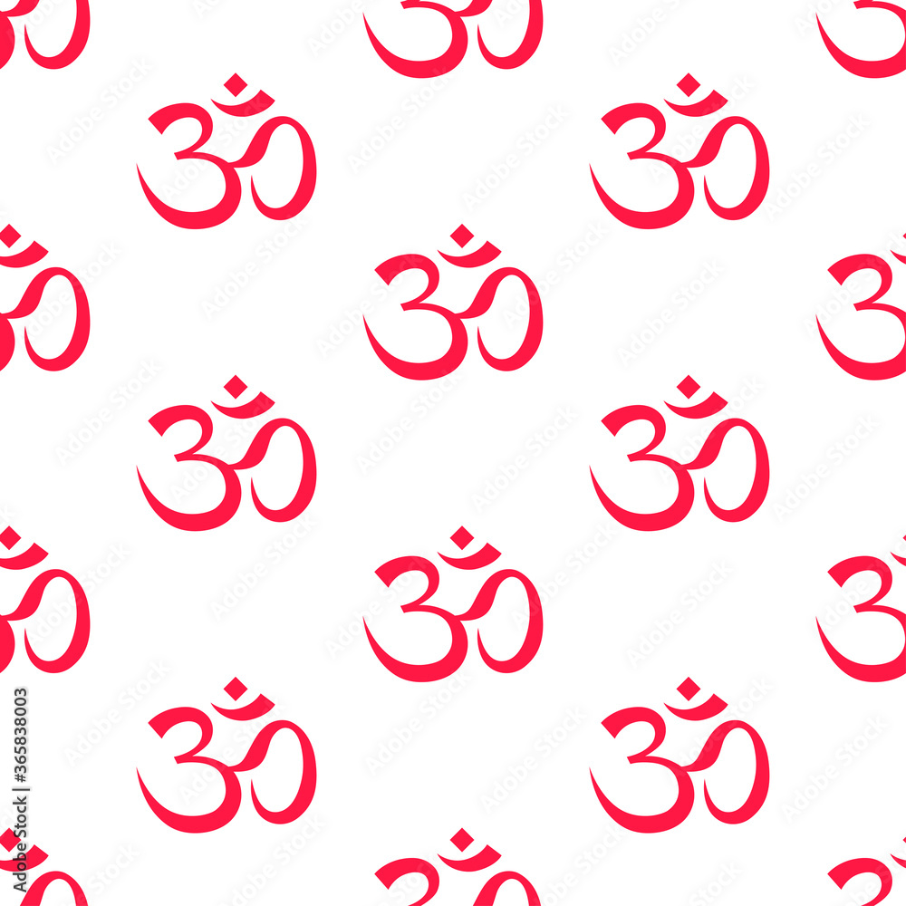 Seamless Om symbol pattern Stock Vector | Adobe Stock