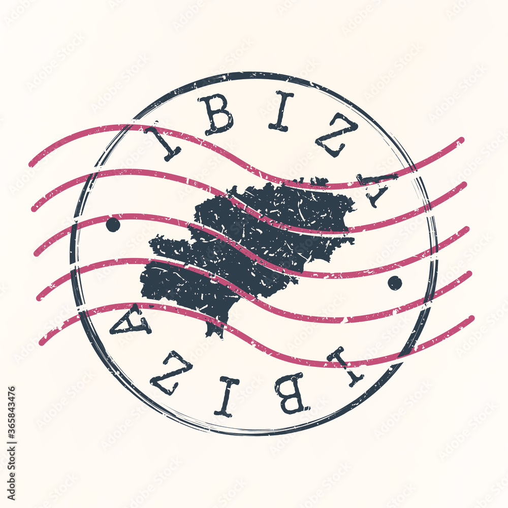 Ibiza Island Map Seal. Silhouette Postal Passport Stamp. Round Vector ...