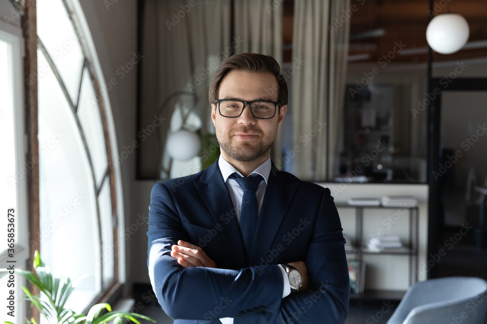 Profile picture of confident young caucasian businessman in formal suit ...