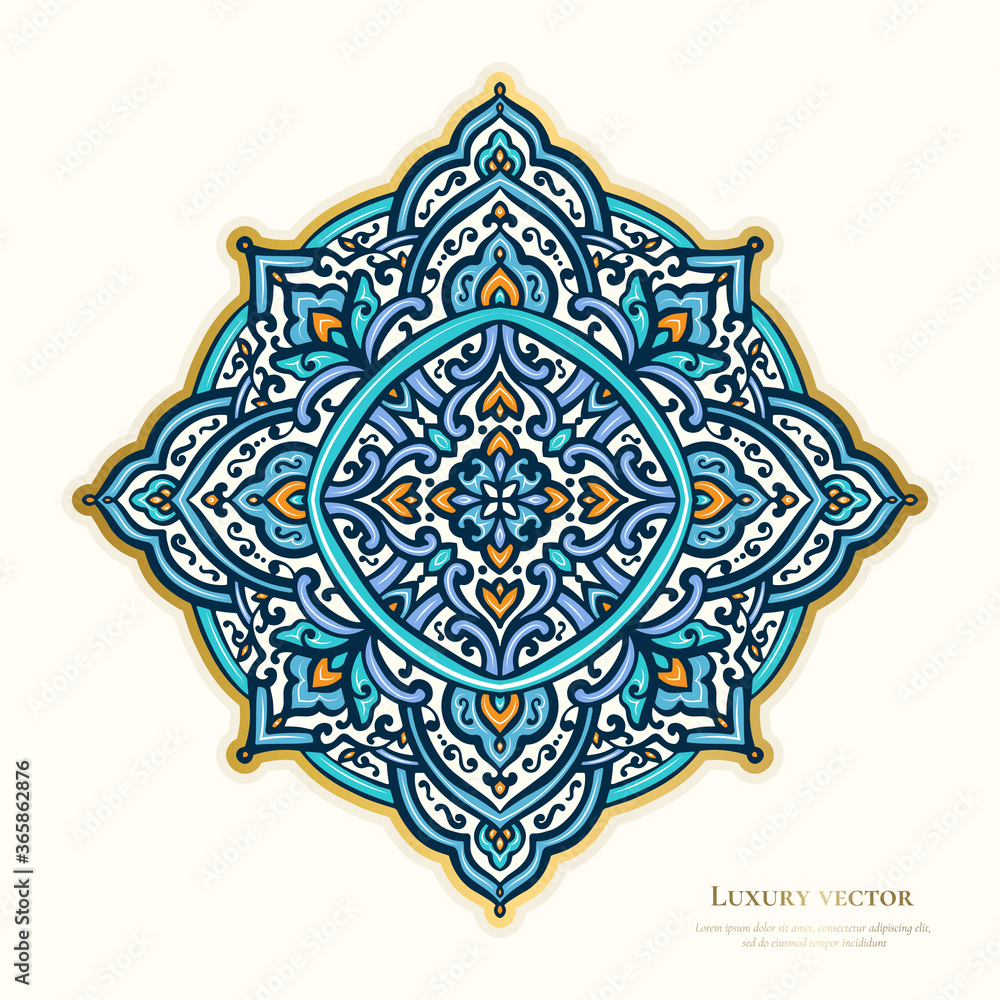 Moroccan mandala. Luxury vector pattern on a white background. Mosaic ...
