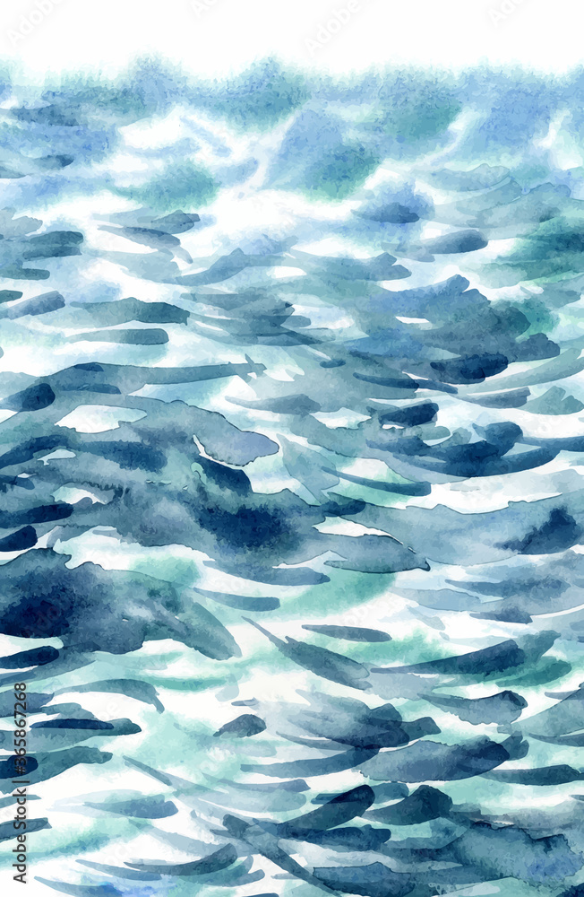 Hand painted ocean water texture, abstract watercolor background Stock ...