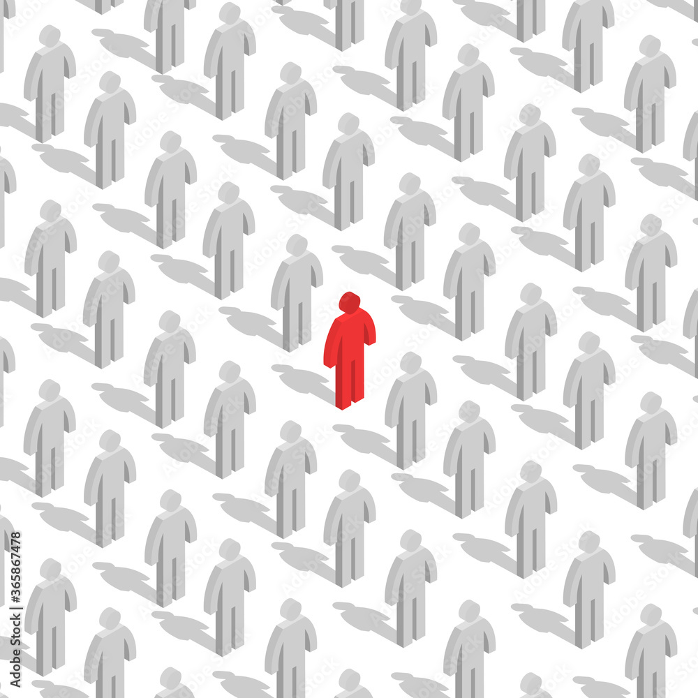 Set of 3D stick figures with team leader, vector illustration. Stock ...